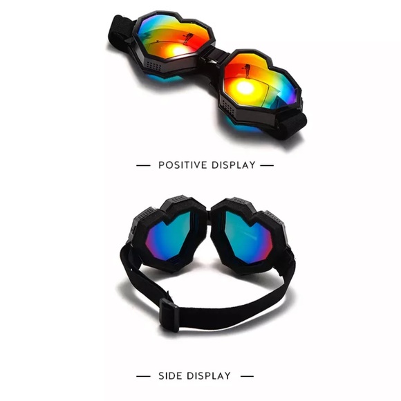 Accessories | Nwt Black Heart Shaped Goggle Sunglasses Oversized ...